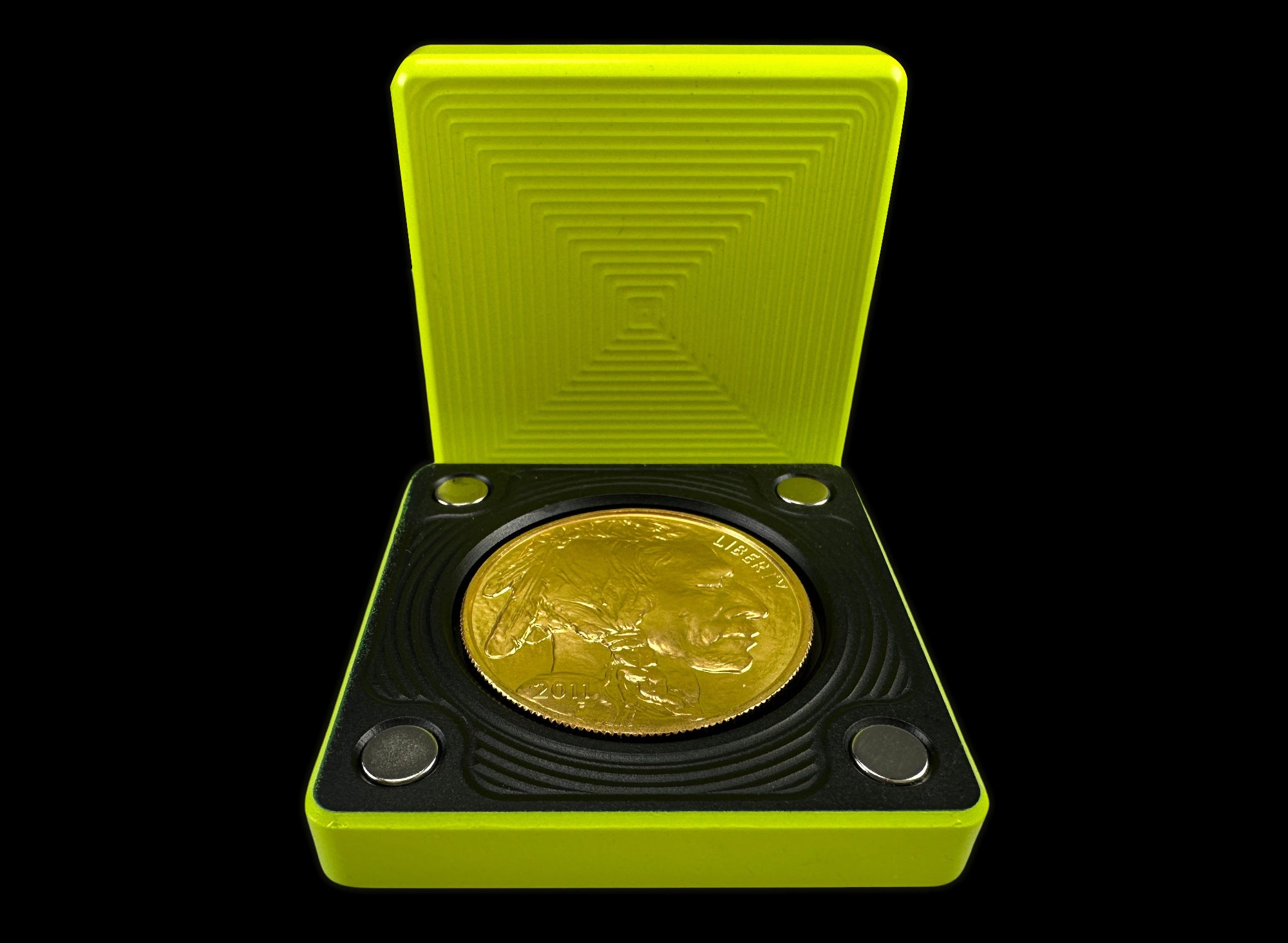 1oz Gold Coin REVERSE YELLOW JACKET Single Stacker Heavy Brick ...