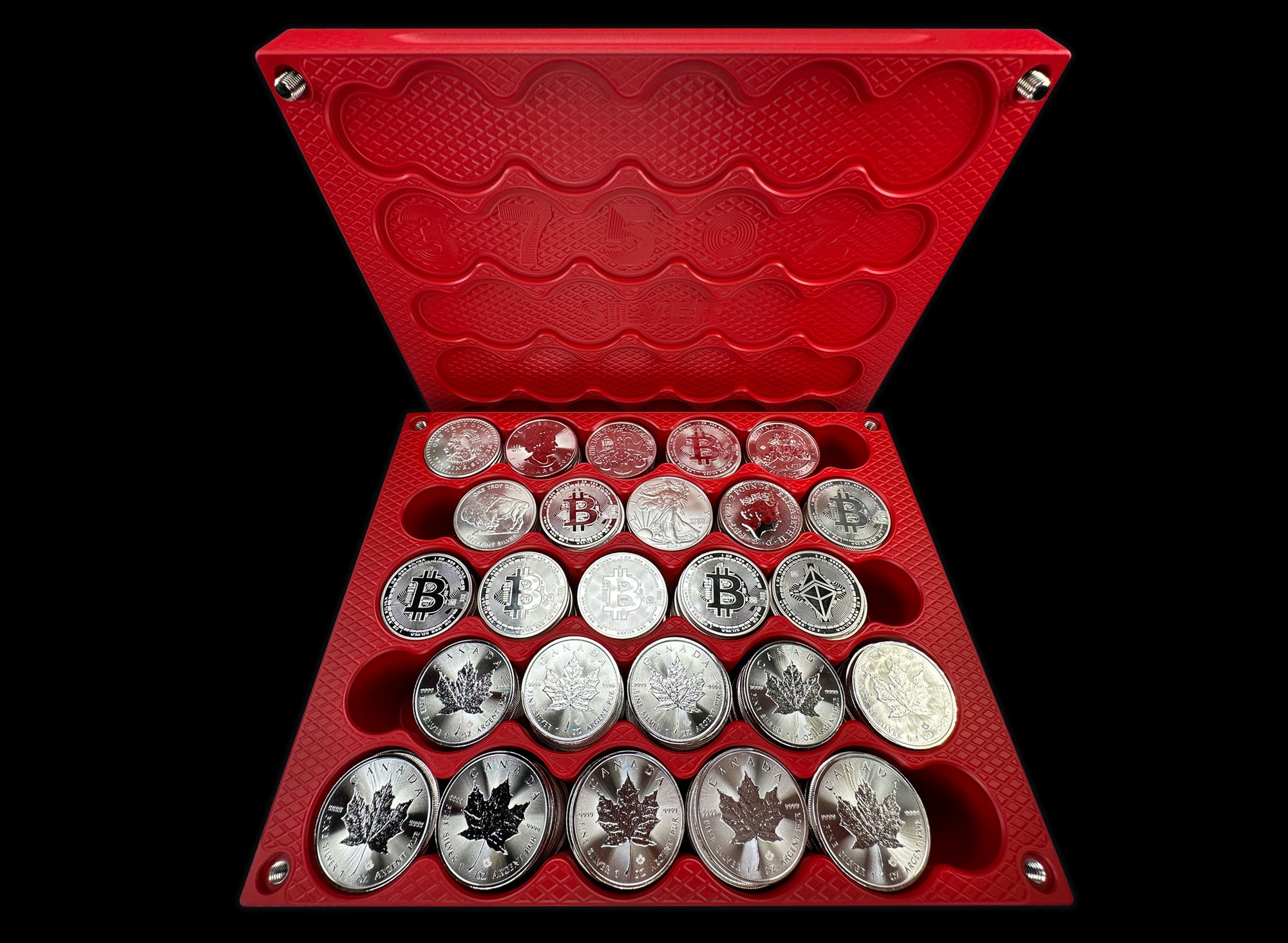 375oz Silver Coins MATTE RED Silver Stacker Brick | Gorilla Pro Customs