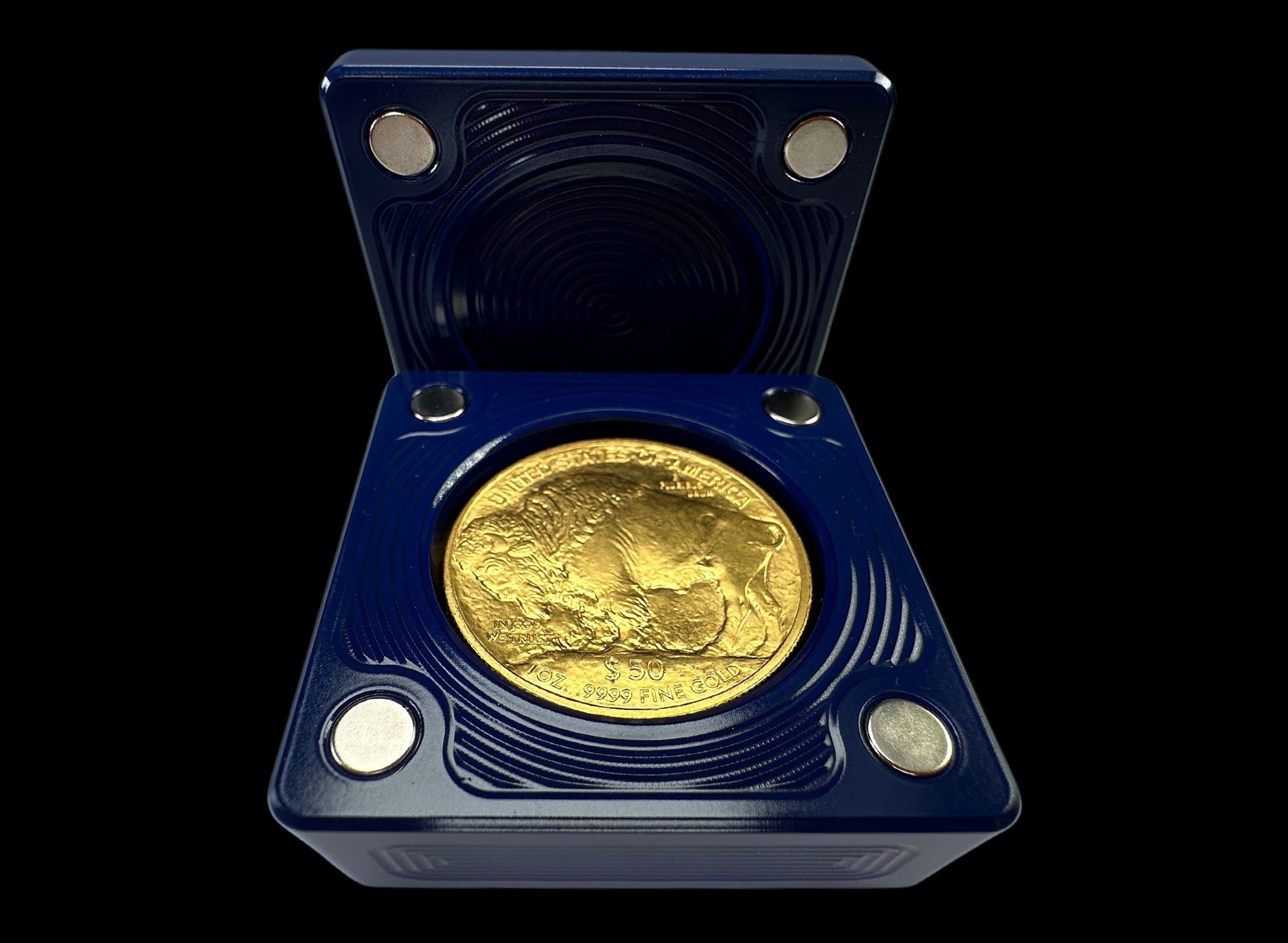 5oz Gold Coins SATIN BLUE Gold Stacker Brick | Gorilla Pro Customs