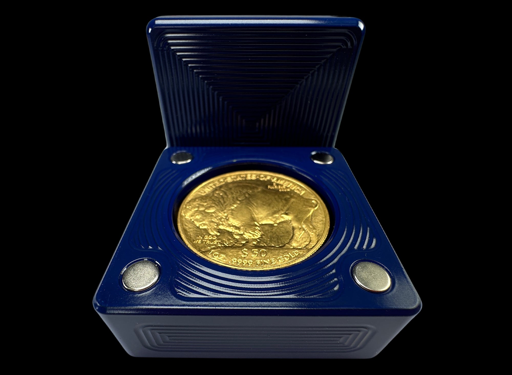 5oz Gold Coins SATIN BLUE Gold Stacker Brick | Gorilla Pro Customs