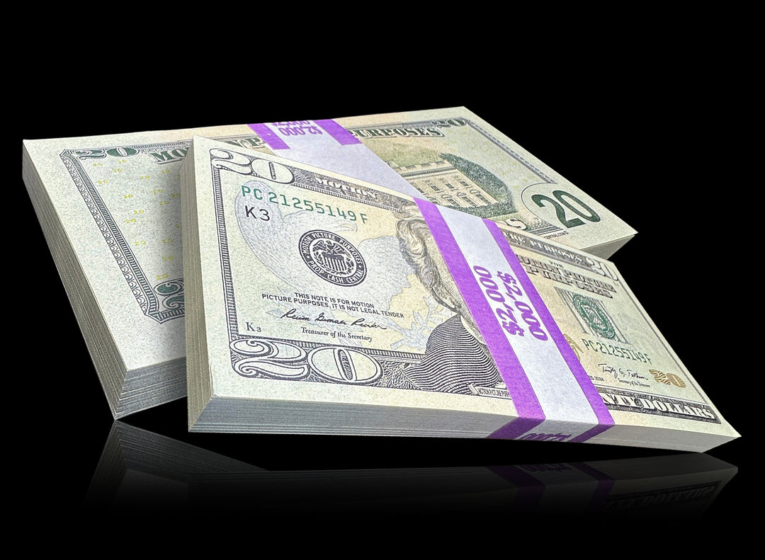 "BANK NOTES" DOUBLE SIDED Prop Cash | $20 Dollar Bills – Gorilla Pro ...