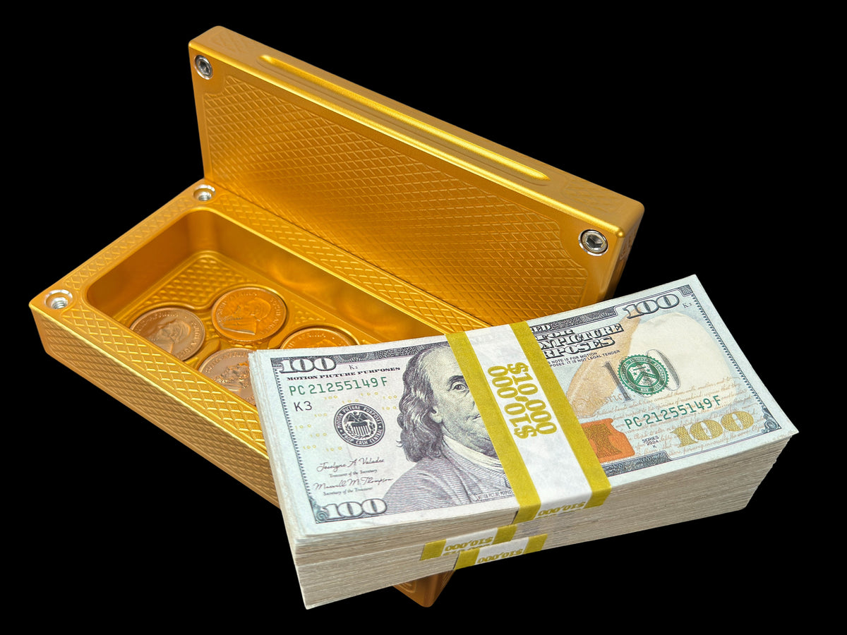 $30k, 7 1oz Gold Coin BRASS Survival Brick | Gorilla Pro Customs