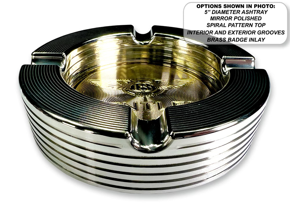 Ashtray - POLISHED ALUMINUM - BRASS INSERT – Gorilla Pro Customs